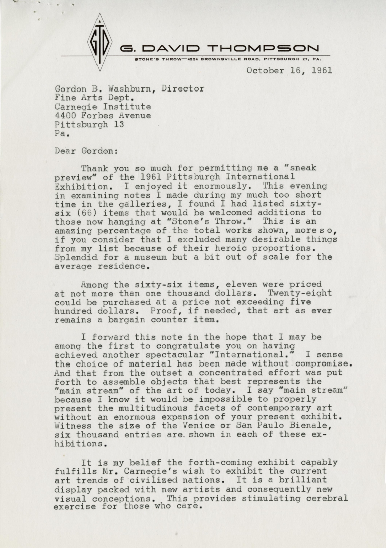 G. David Thompson: A Pittsburgh Art Patron and His Collection ...