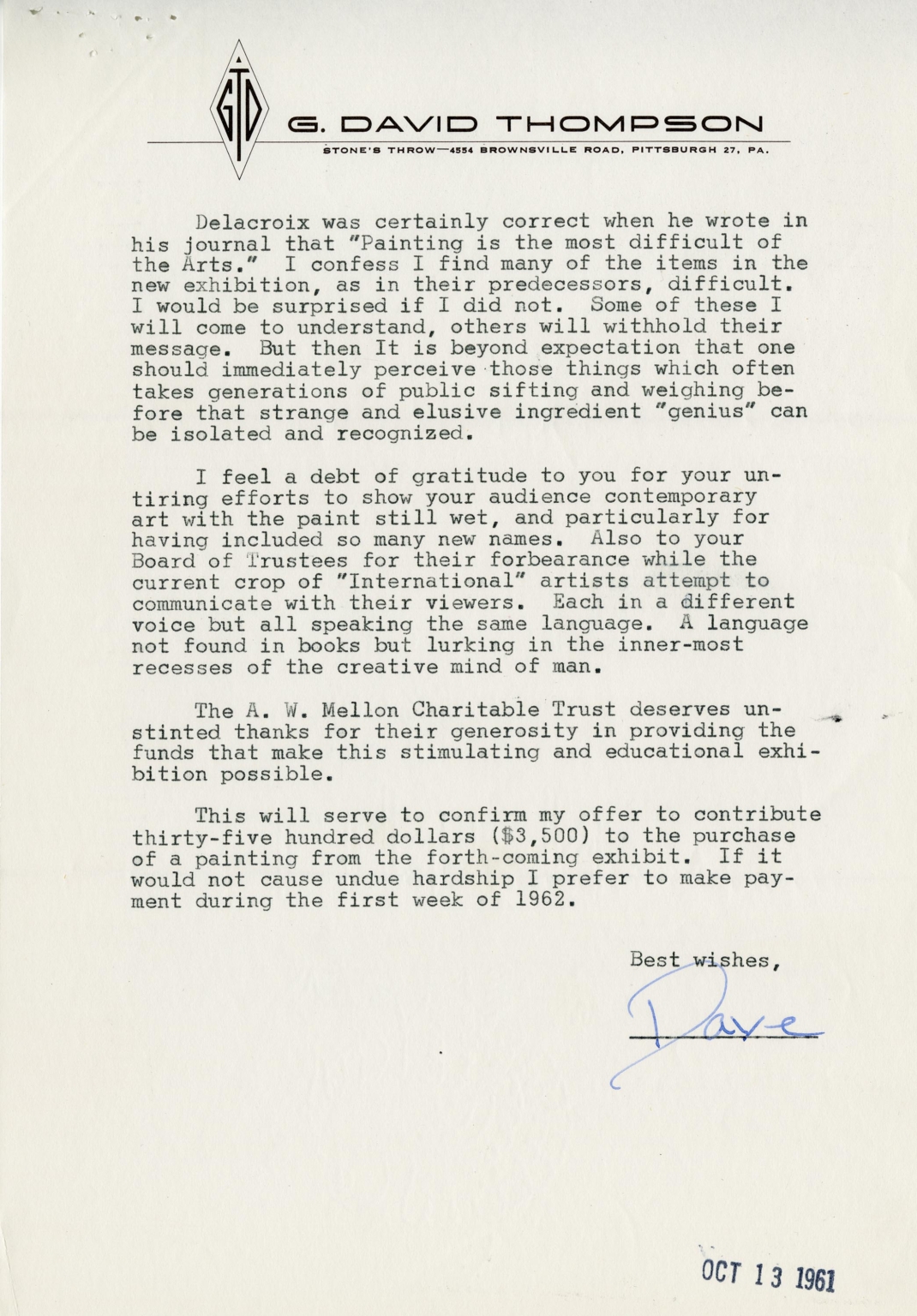 G. David Thompson: A Pittsburgh Art Patron and His Collection ...