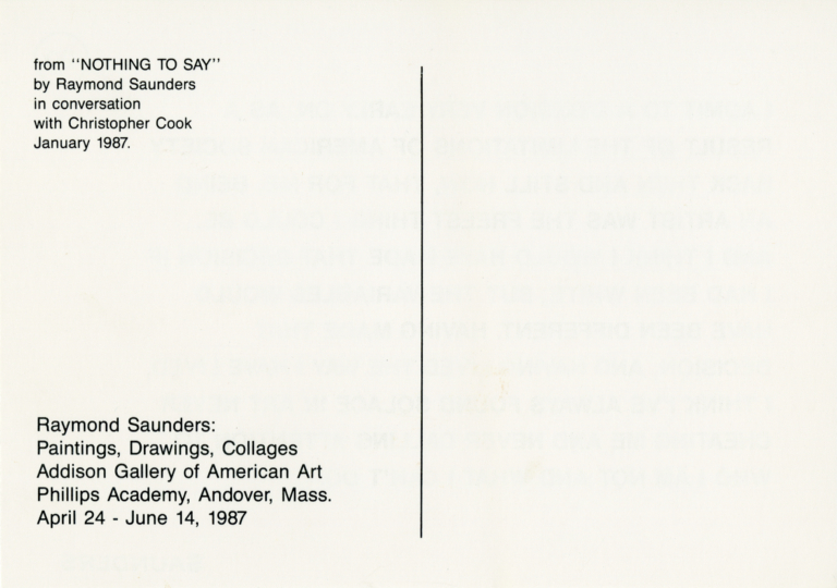 Raymond Saunders: Flowers from a Black Garden — Carnegie Museum of Art